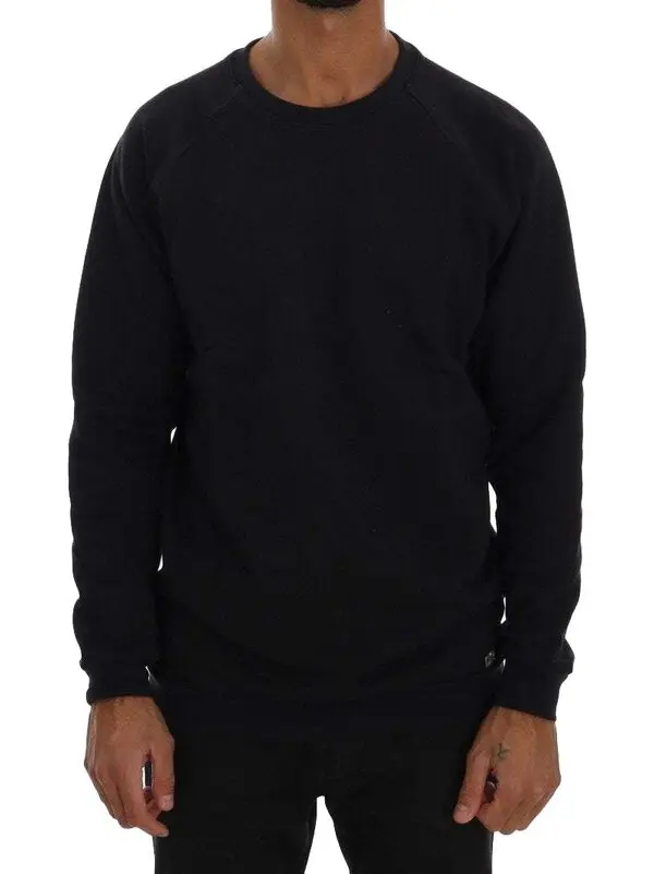 DANIELE ALESSANDRINI Crew Neck Cotton Sweater - Blue