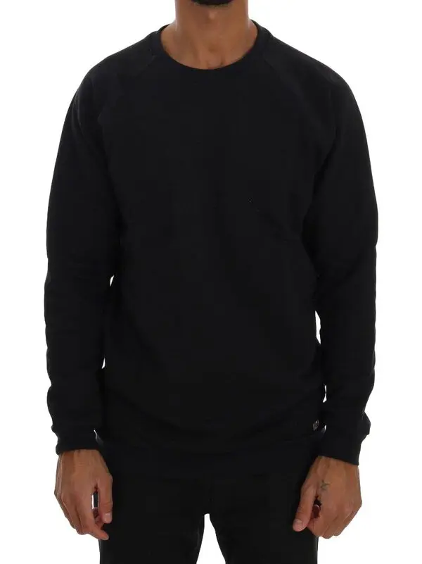 DANIELE ALESSANDRINI Crewneck Cotton Pullover - Blue