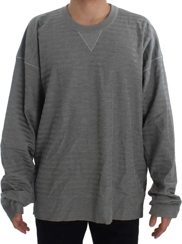 Dolce & Gabbana Crewneck Pullover Silk Sweater - Gray