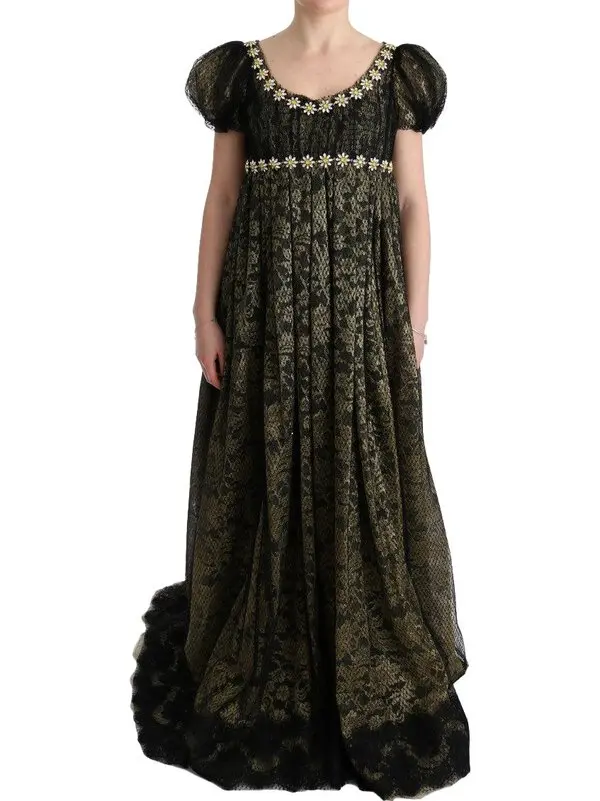 Dolce & Gabbana Lace Maxi Shift Dress - Black