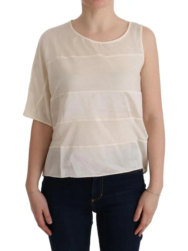 Costume National Asymmetrical Modal Top - Beige