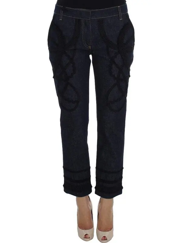 Dolce & Gabbana Capri Jeans With Embroidery - Blue