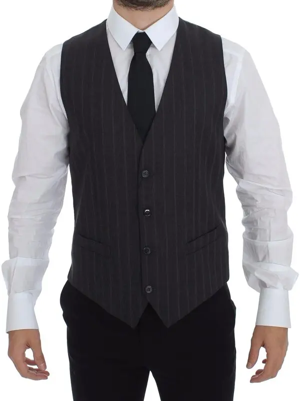 Dolce & Gabbana Striped Vest - Gray