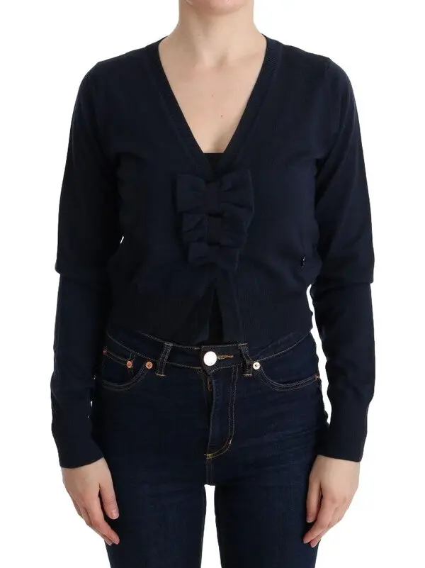MARGHI LO' Marghi Lo Wool Cardigan With Bow Detailing - Blue