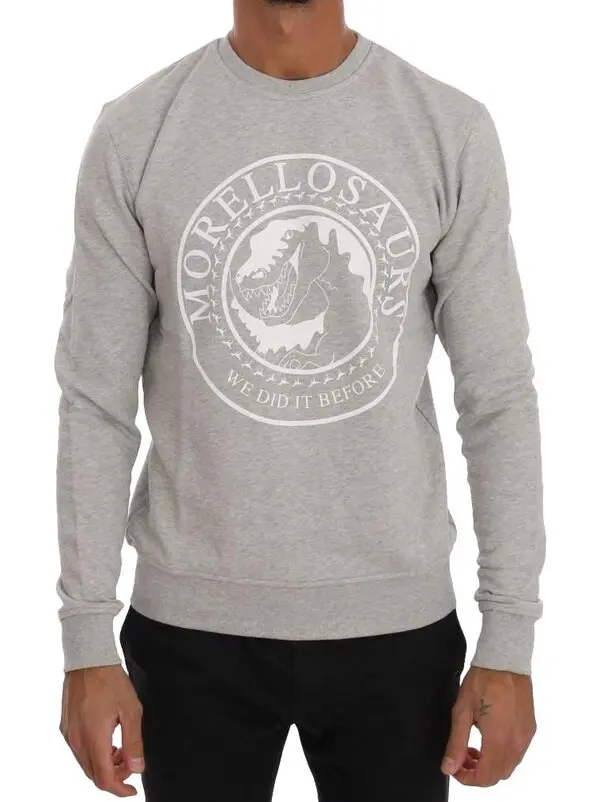 FRANKIE MORELLO Cotton Crewneck Pullover - Gray