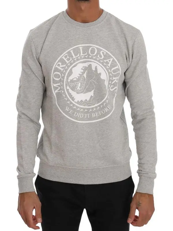 FRANKIE MORELLO Cotton Crewneck Pullover - Gray