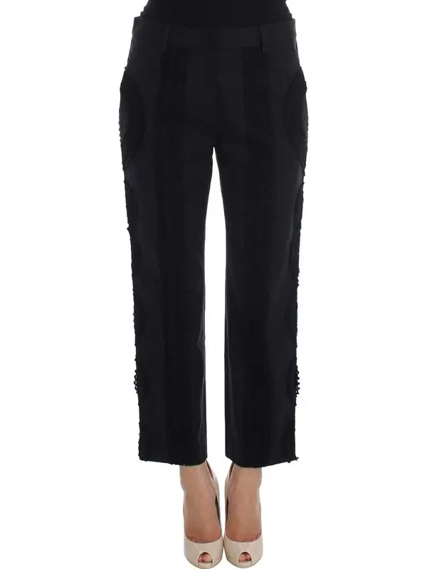 Dolce & Gabbana Cotton Stretch Torero Capri Pants - Black