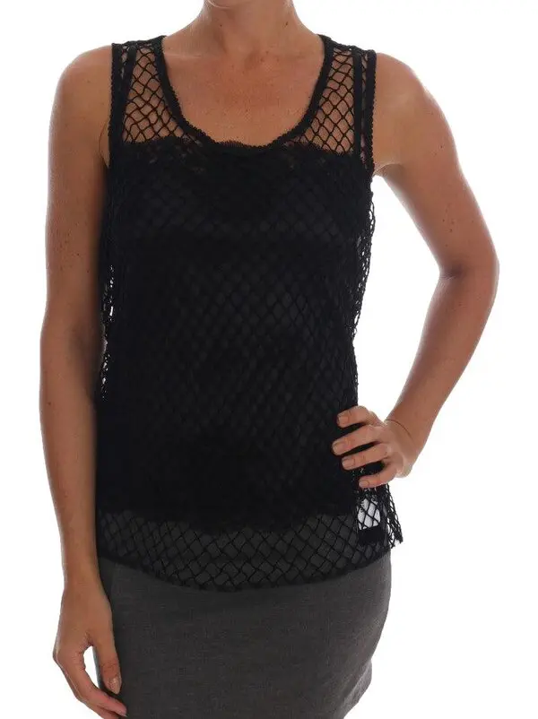 Dolce & Gabbana Floral Lace Top - Black
