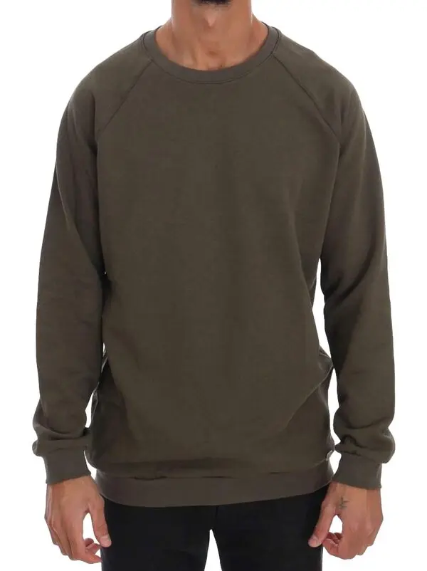 DANIELE ALESSANDRINI Crew Neck Cotton Sweater - Green