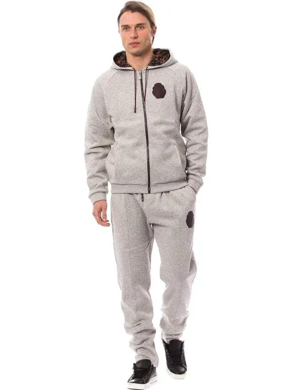 BILLIONAIRE ITALIAN COUTURE Cotton Hooded Sweatsuit - Gray