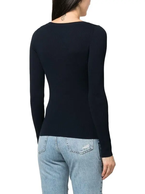 PAROSH Ribbed-knit Cardigan - Grey