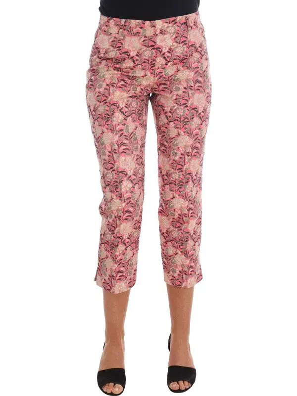Dolce & Gabbana Floral Brocade Capri - Pink
