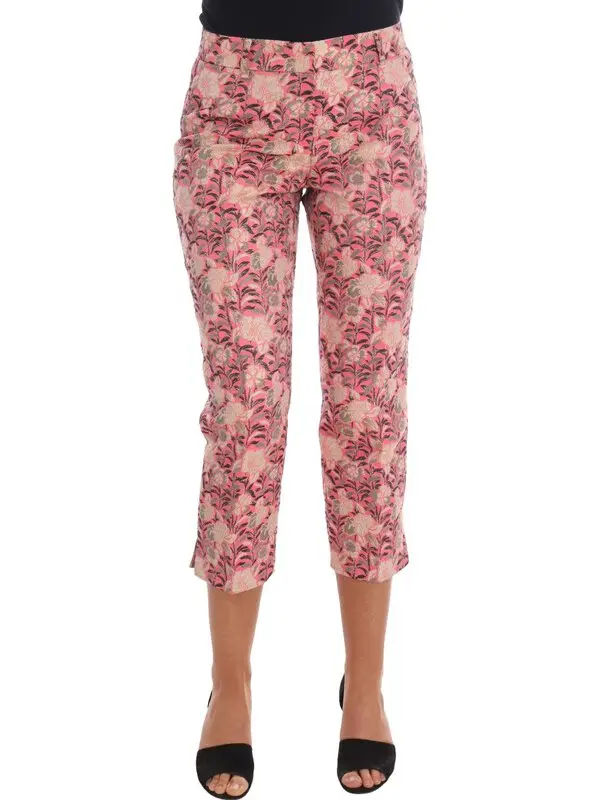 Dolce & Gabbana Floral Brocade Capri - Pink