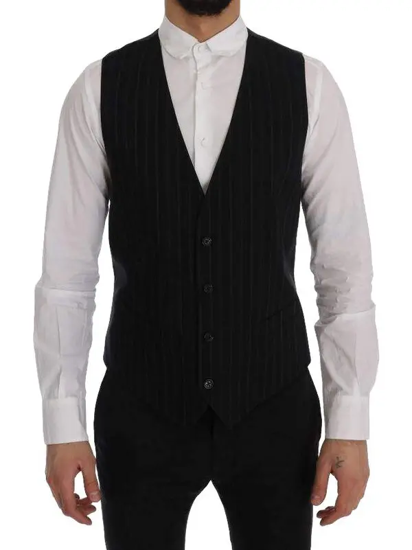 Dolce & Gabbana Staff Striped Vest - Black