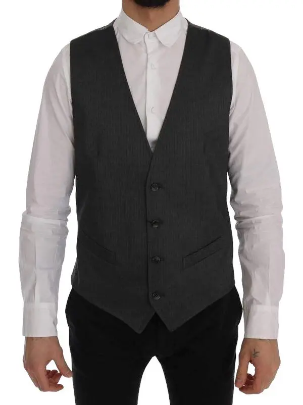 Dolce & Gabbana Staff Cotton Rayon Vest - Gray