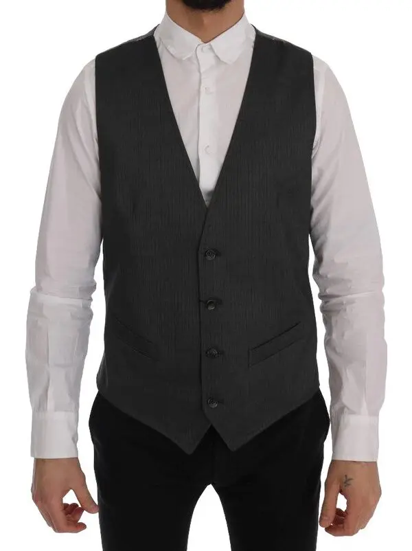 Dolce & Gabbana Staff Cotton Rayon Vest - Gray