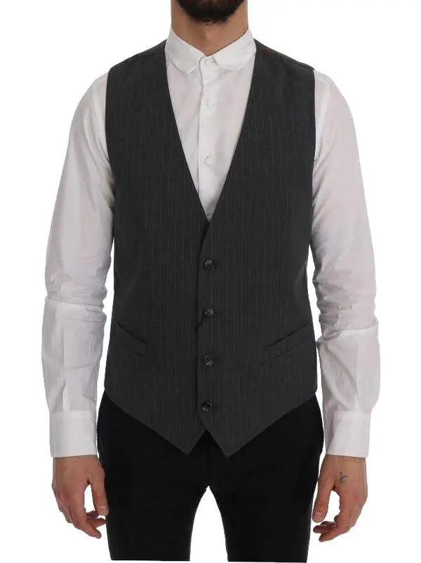 Dolce & Gabbana Staff Striped Vest - Gray