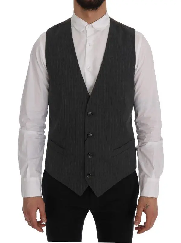 Dolce & Gabbana Staff Striped Vest - Gray