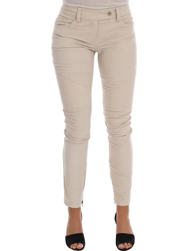 Ermanno Scervino Slim Fit Corduroy Pants - Beige