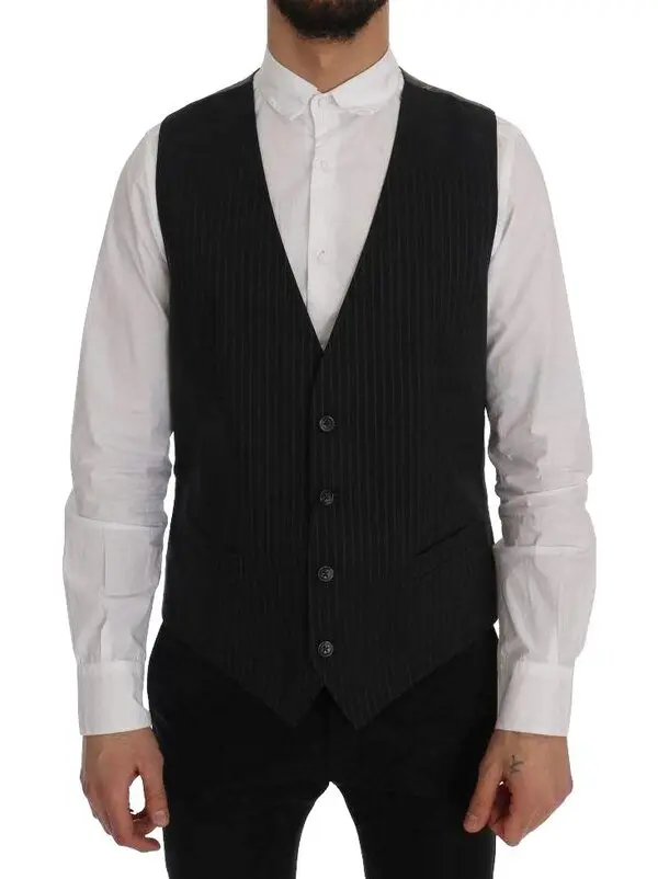Dolce & Gabbana Staff Striped Vest - Gray