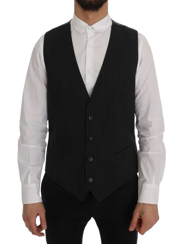 Dolce & Gabbana Staff Striped Vest - Gray