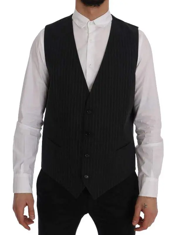 Dolce & Gabbana Staff Striped Vest - Gray