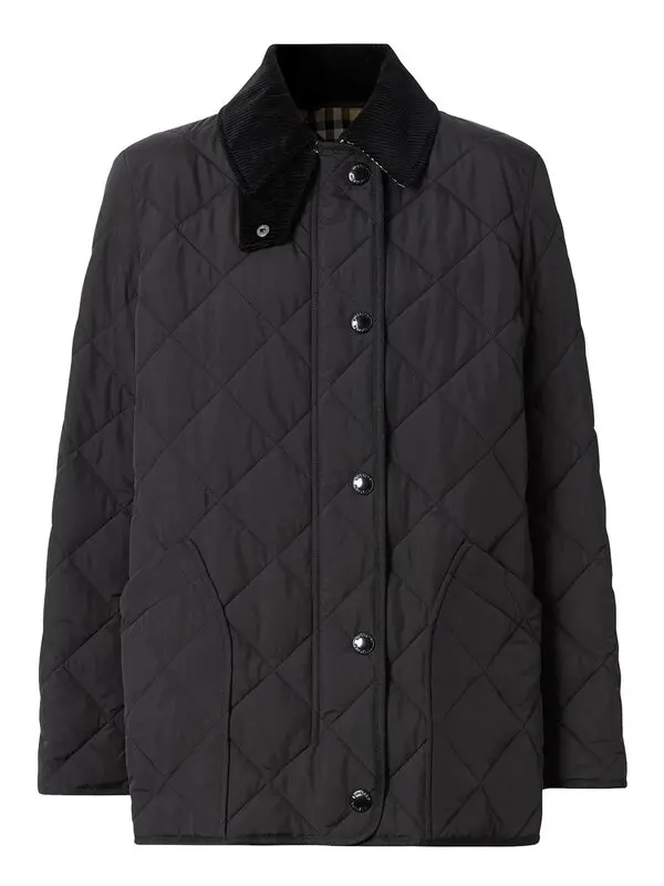 Burberry Diamond Quilted Thermoregulated Barn Jacket - Black