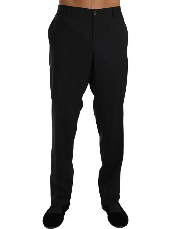 Dolce & Gabbana Wool Stretch Formal Trousers - Black