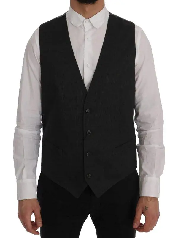 Dolce & Gabbana Staff Cotton Rayon Vest - Gray