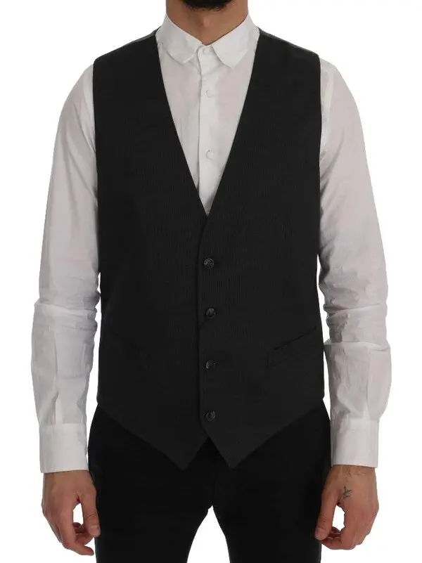 Dolce & Gabbana Staff Cotton Rayon Vest - Gray