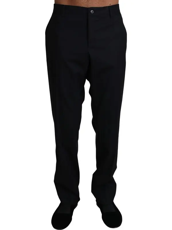 Dolce & Gabbana Wool Stretch Dress Trousers - Black