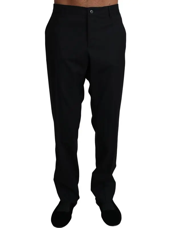Dolce & Gabbana Wool Stretch Dress Trousers - Black