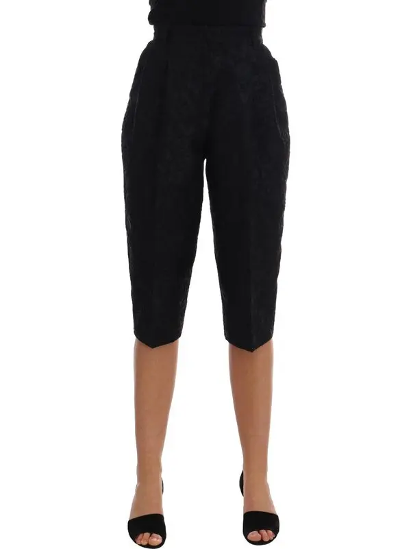Dolce & Gabbana Brocade Capri Shorts - Black