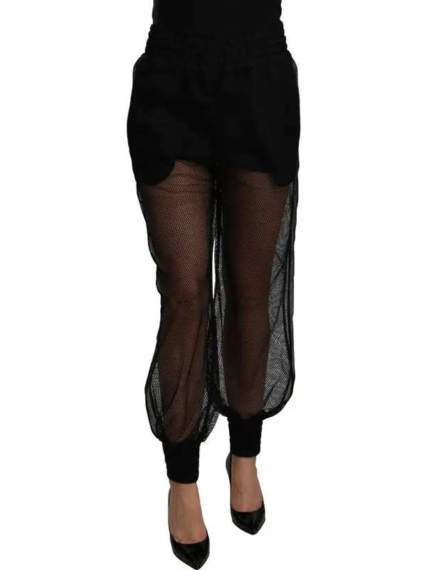 Dolce & Gabbana High Waist See Through Jogger - Black