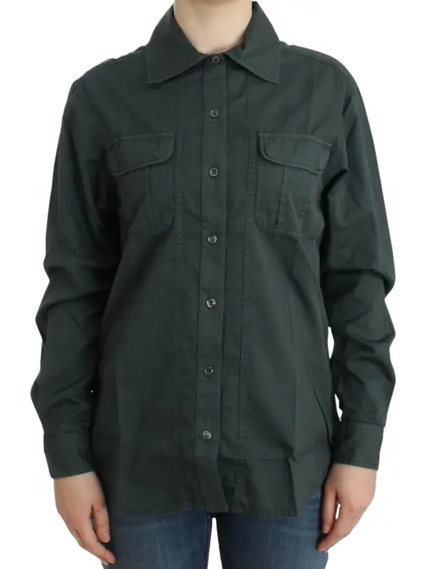 Roberto Cavalli Just Button-down Shirt With Classic Collar - Gray
