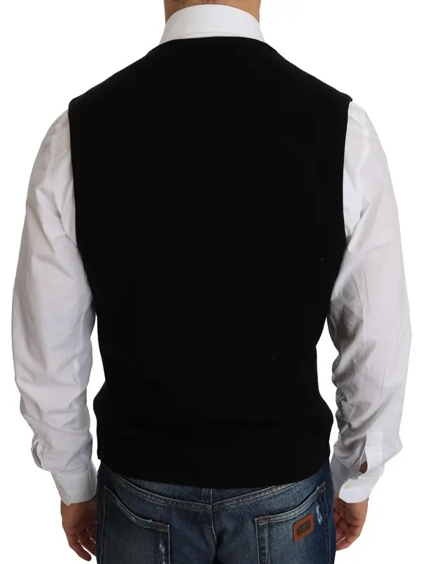 Dolce & Gabbana Waistcoat Woven Cotton - Black