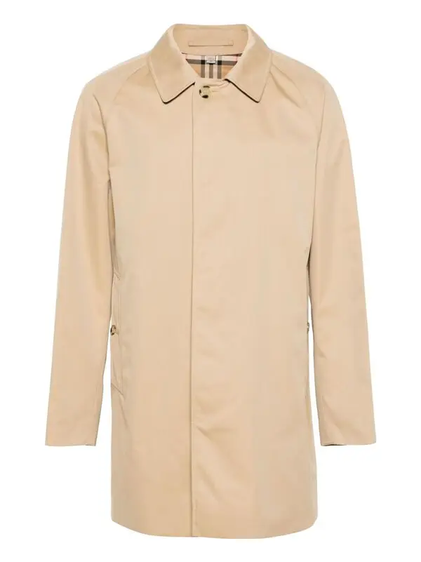 Burberry Button Detailed Trench Coat - Beige