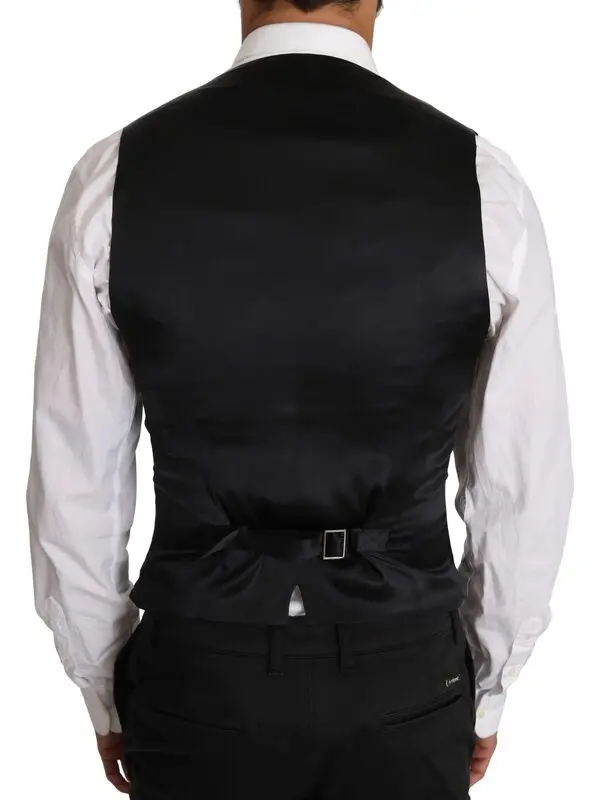 Dolce & Gabbana Wool Double Breasted Waistcoat Vest - Gray