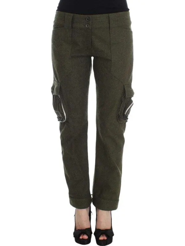 Ermanno Scervino Wool Blend Cargo Pants - Green
