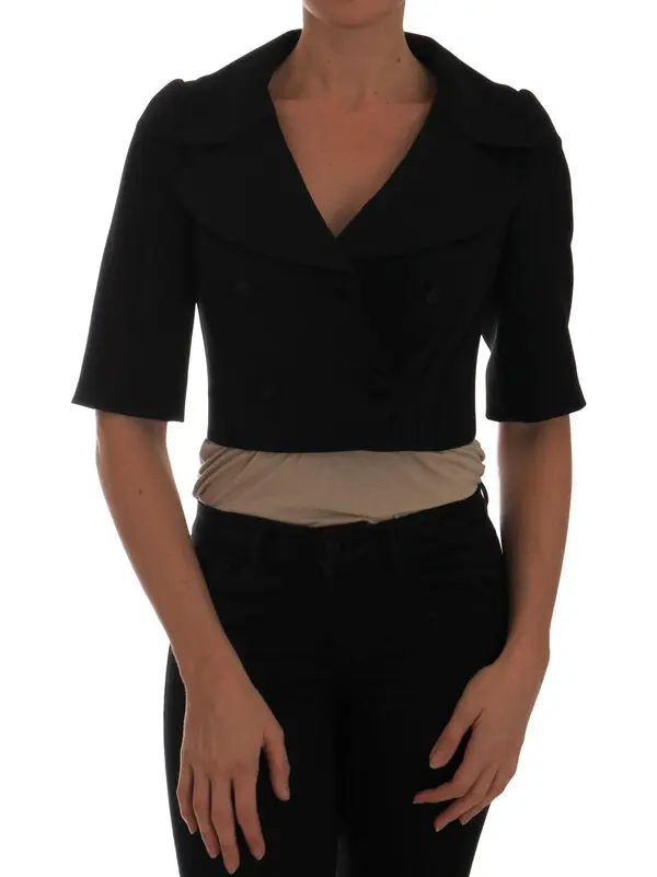 Dolce & Gabbana Cropped Double Breasted Blazer - Black