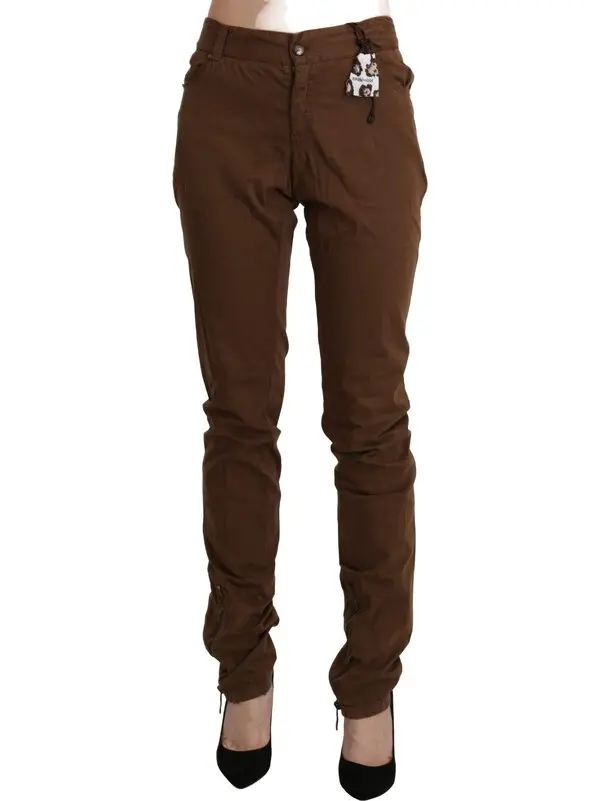 Ermanno Scervino High Waist Cotton Trousers - Brown