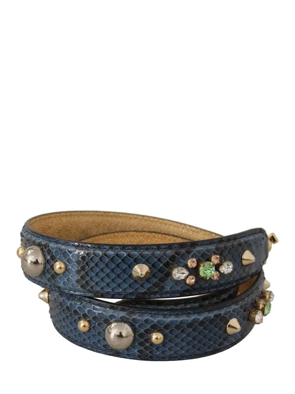 Dolce & Gabbana Python Leather Shoulder Strap - Blue
