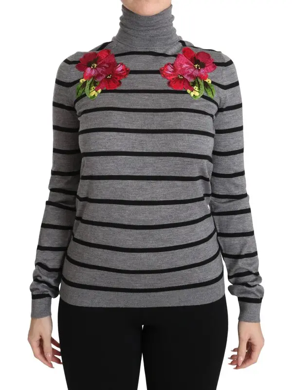 Dolce & Gabbana Cashmere Silk Turtleneck Sweater - Gray