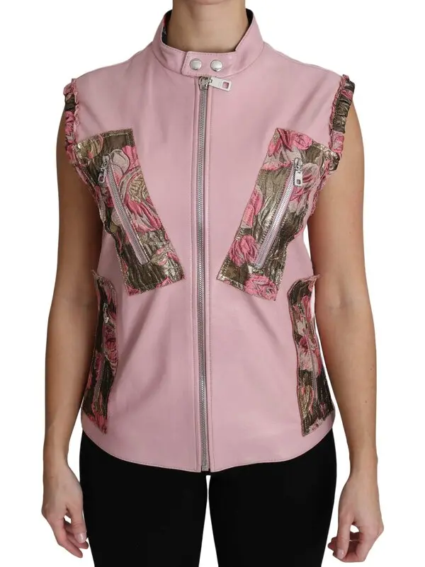 Dolce & Gabbana Sleeveless Leather Jacket - Pink