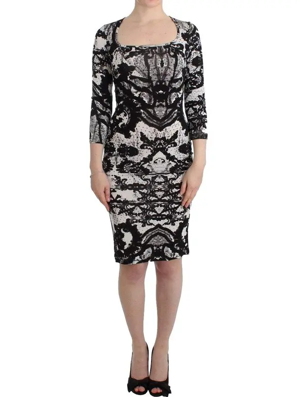 Roberto Cavalli Printed Sheath Dress - Gray