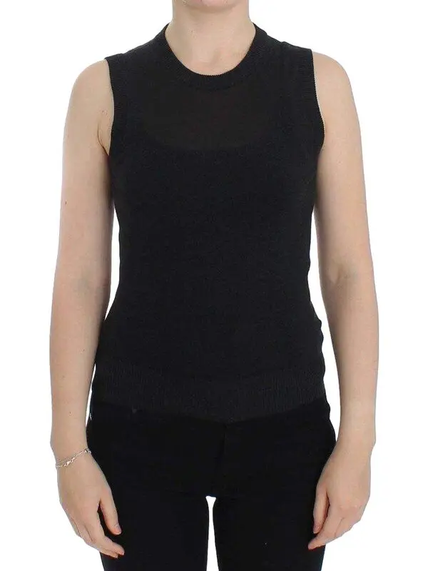 Dolce & Gabbana Sleeveless Crewneck Vest Pullover - Black