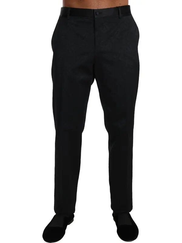 Dolce & Gabbana Formal Brocade Trousers - Black