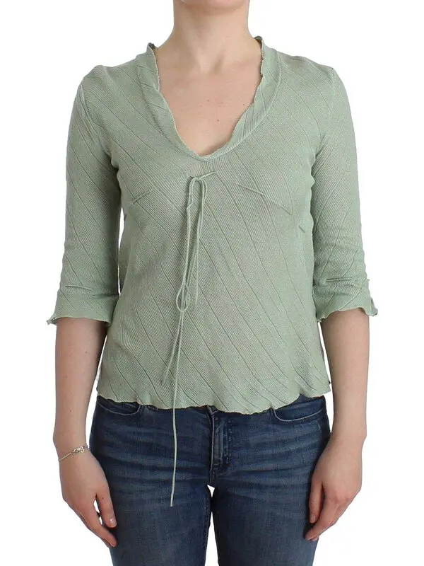 Ermanno Scervino Knit 3/4 Sleeve Top - Green
