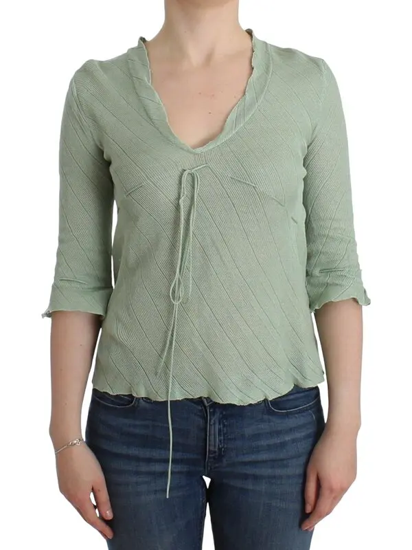 Ermanno Scervino Knit 3/4 Sleeve Top - Green