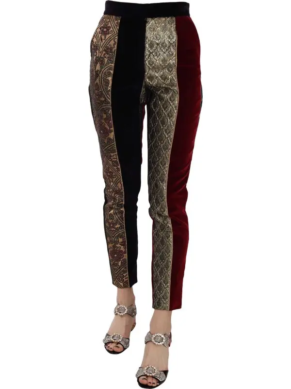 Dolce & Gabbana Jacquard Cropped Tapered Trousers - Multicolor